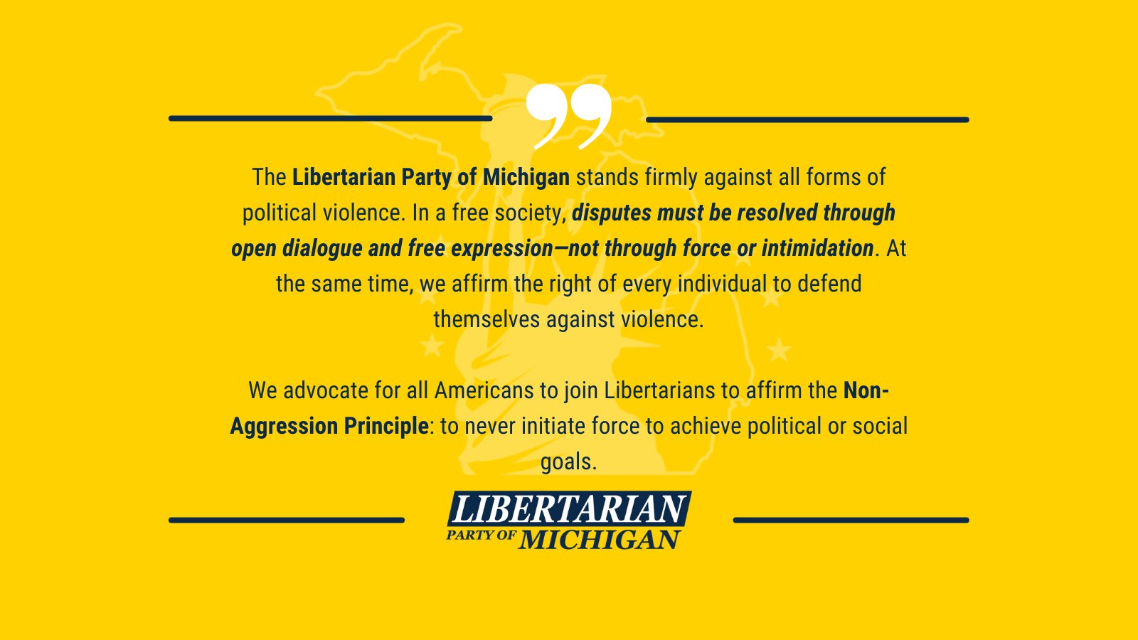 Michigan Libertarian Leaders Denounce Political Violence – Libertarian ...